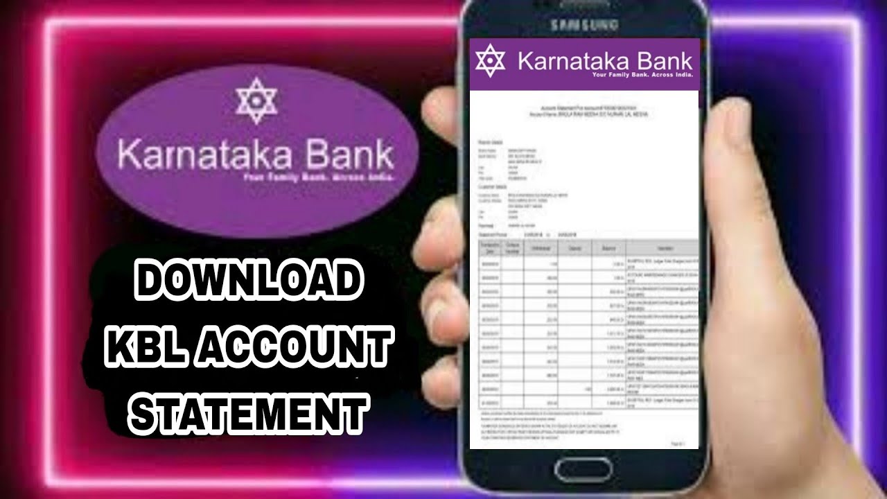 How To Download Karnataka Bank KBL Account Statement In PDF KBL M