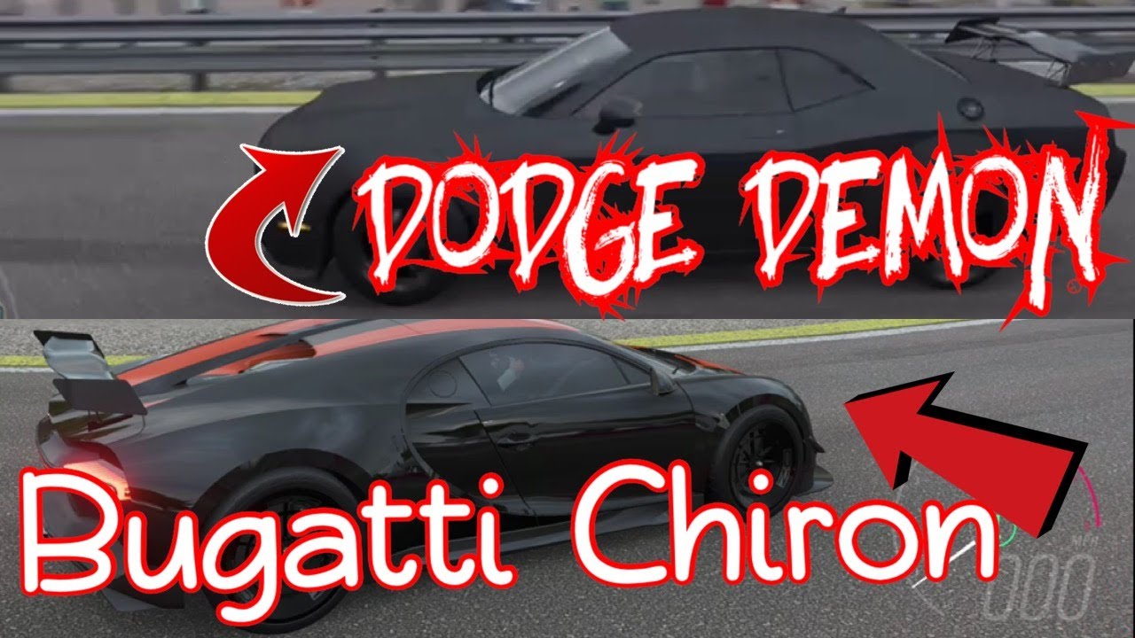 Dodge Demon V.S. Bugatti Chiron Drag Race - YouTube