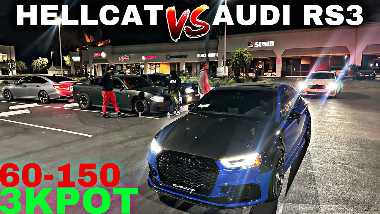 HELLCAT VS AUDI RS3 3KPOT 60-150 #mexico #racing #audi #dodge #funny ...