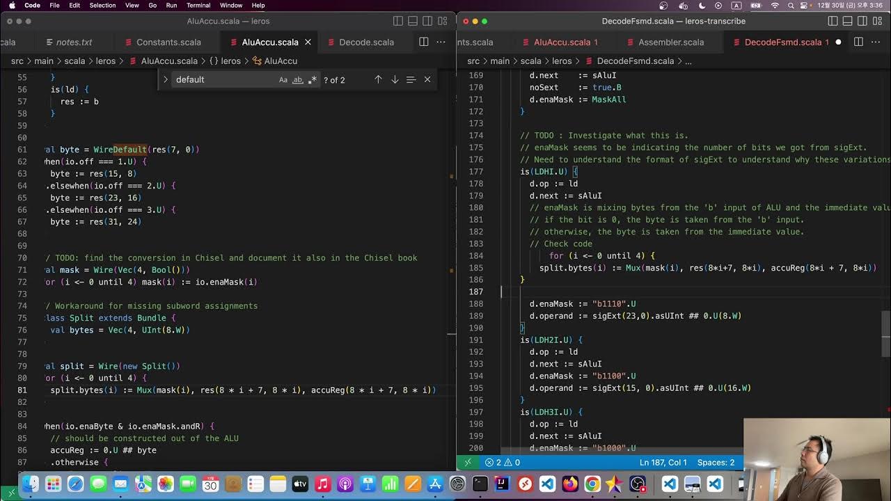 [Chisel leros CPU] 2nd : ALU, Instruction Decoder - YouTube