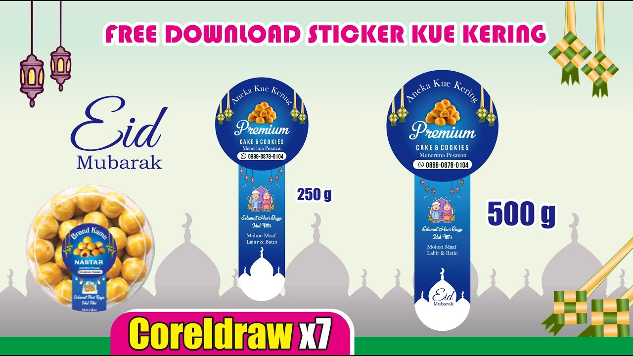 FREE DOWNLOAD STICKER KUE KERING DI CORELDRAW DAN CARA MEMBUATNYA - YouTube