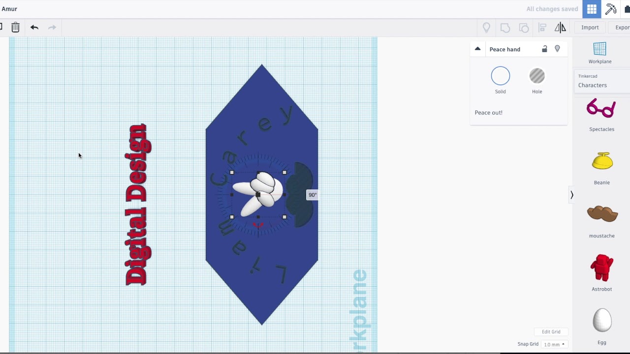 Digital Design Level 1 Tinkercad Nametag - YouTube