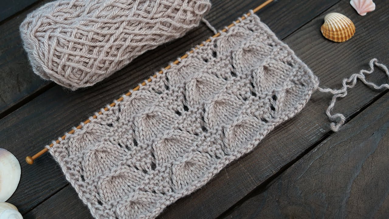 Узор Lucina Shell спицами / knitting pattern - YouTube
