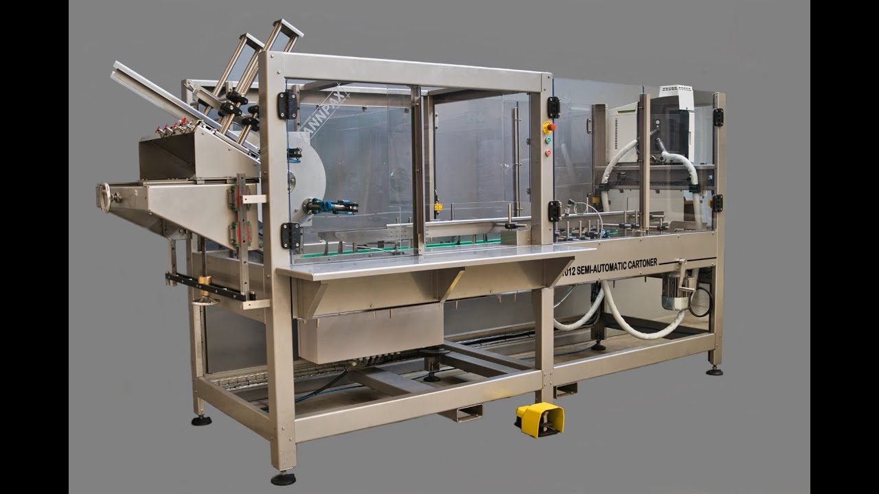 Model 1012 Semi-Automatic Cartoner with manual product loading - YouTube