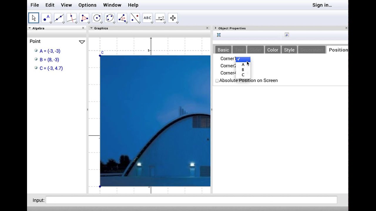 Controling an Image in GeoGebra Demo - YouTube