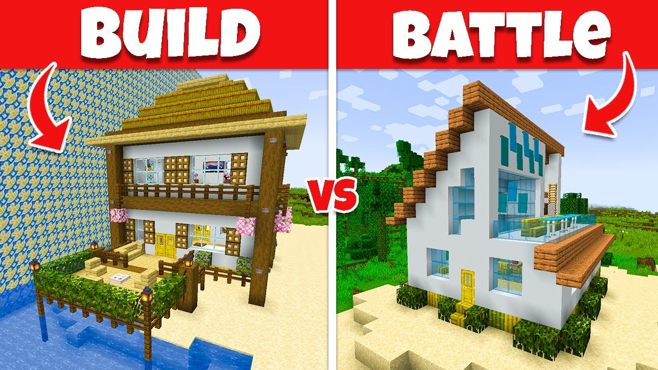 Building a BEACH HOUSE | Minecraft Build Battle - YouTube