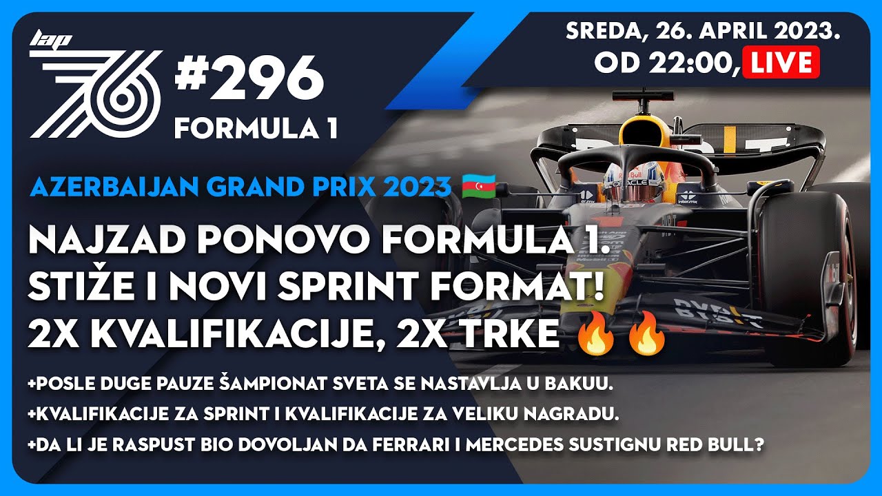 Lap 76 No.296 | F1: Najzad ponovo Formula 1! | Novi sprint format - 2x ...