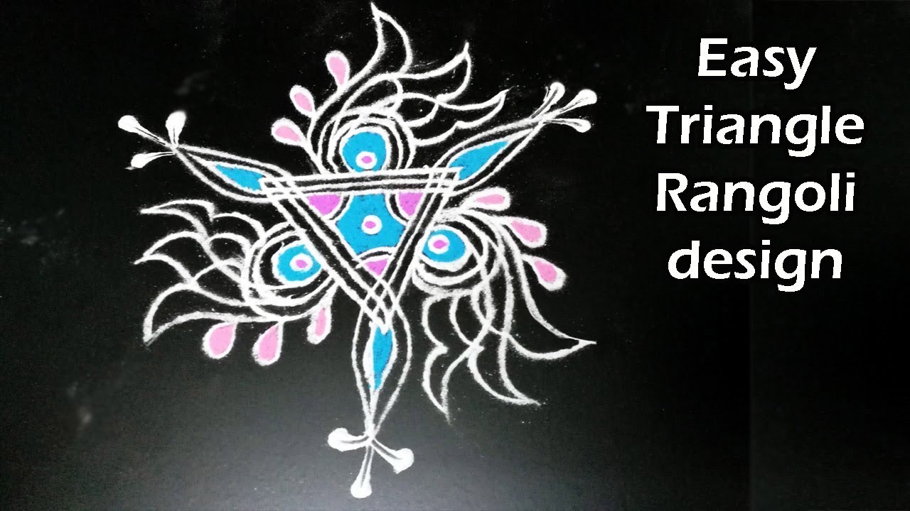 Very Easy Special Triangle Rangoli Design|Unique Design - YouTube