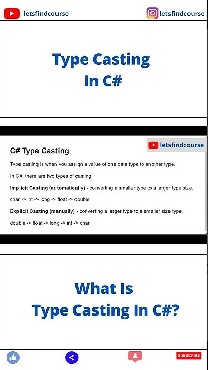 Type Casting In C What Is Type Casting In C Csharp Youtube 