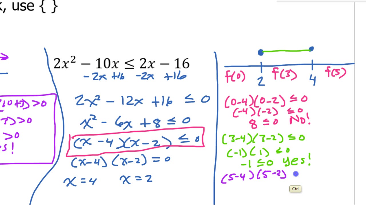 Day 16 CW (Page 1) Solving Polynomial Inequalities - YouTube