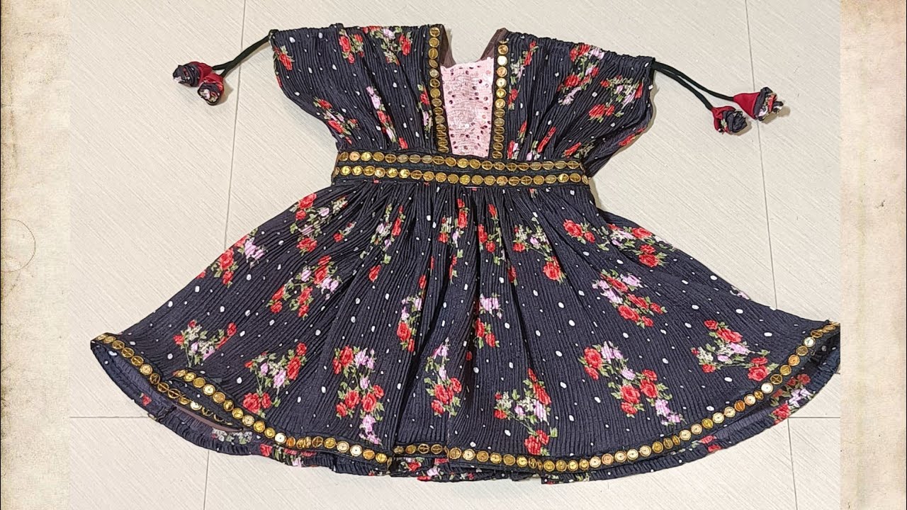 2-3 Year Baby Model Frock Cutting And Stiching//New Sleeves Pattern ...