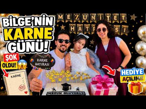 KARNE GÜNÜ VLOG🎓BÜYÜK SÜRPRİZ! 😱 Bilge Duru Hediyeleri Görünce Şok Oldu! #ailevlog #karnegünü
