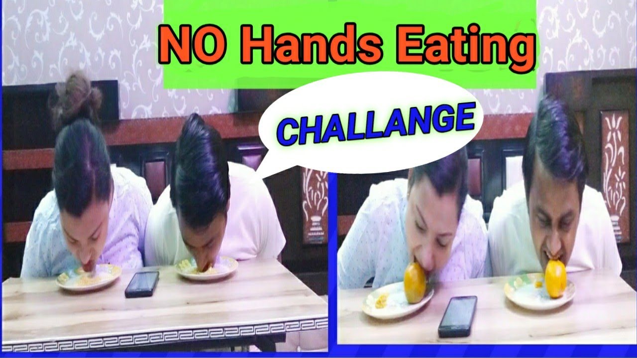 No hands eating challange॥ Eating challenge game॥ Food eating game ...