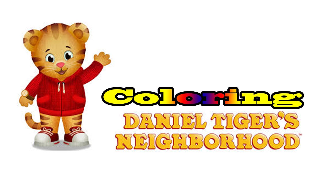 Coloring "Daniel tiger's neighborhood" with crayons.Coloring activity ...