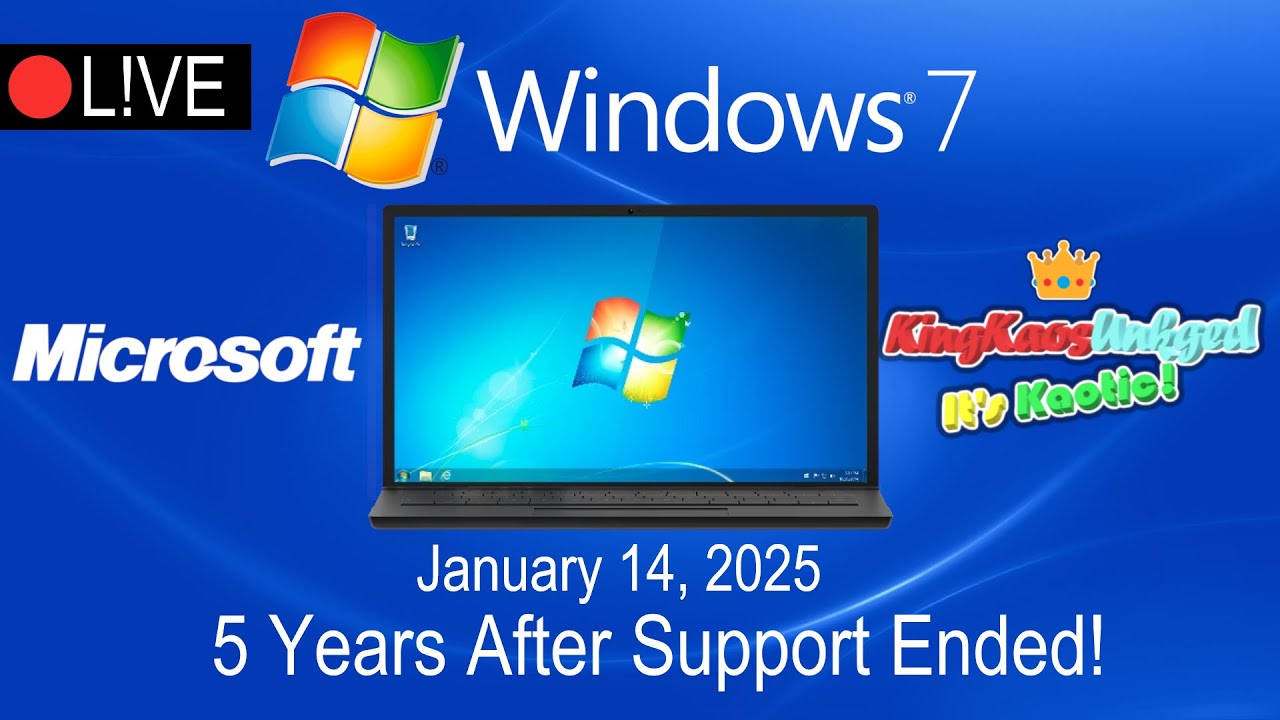 Windows 7 5 years later after support ended Livestream! - YouTube