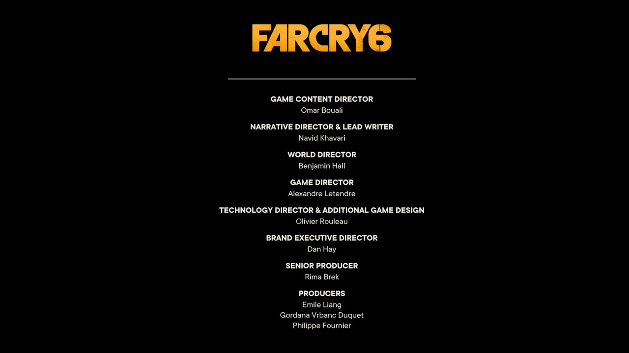 Far Cry 6 - End Credits - YouTube
