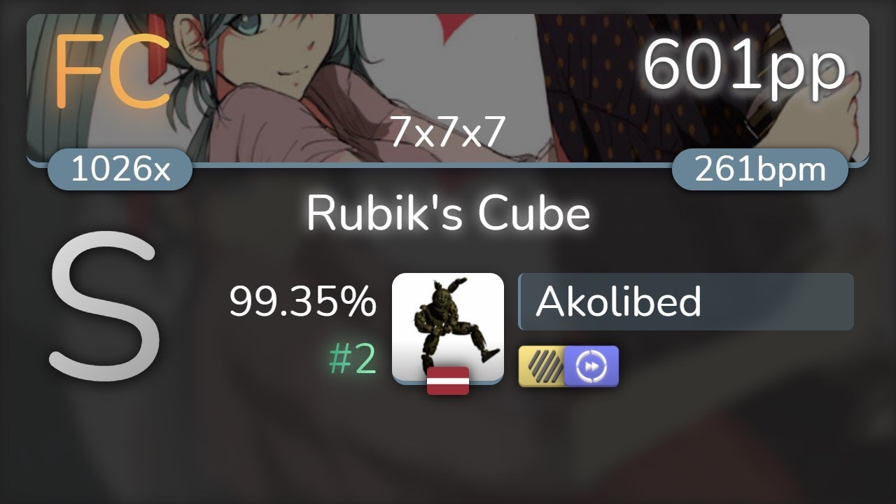 Akolibed | Hatsune Miku - Rubik's Cube [7x7x7] +HDDT 99.35% {#2 601pp ...