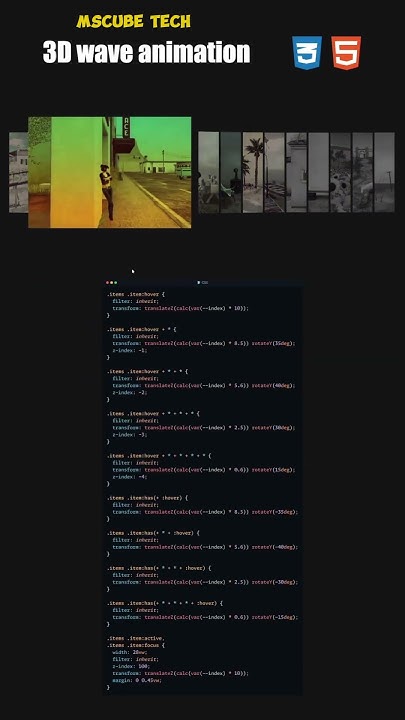 3d Wave Animation Gallery Slider In Html Css Web Development Html Cssanimation Video Youtube
