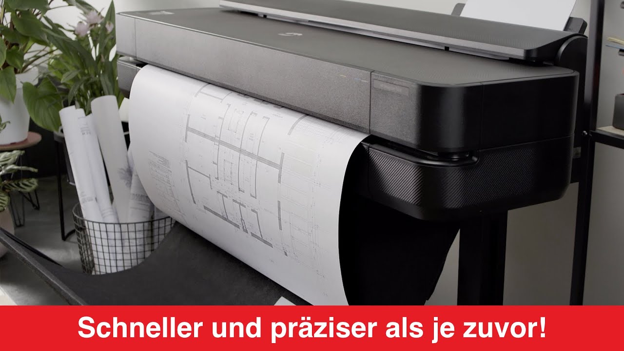 HP Plotter DesignJet T230 610 mm (24 Zoll) - YouTube