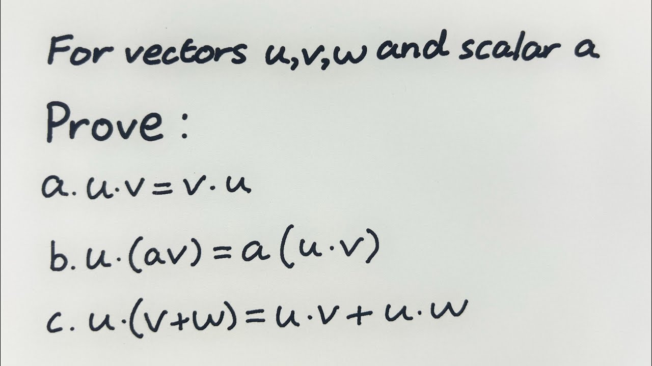 Q191 | Precalculus Basics | Vector | Dot Product - YouTube