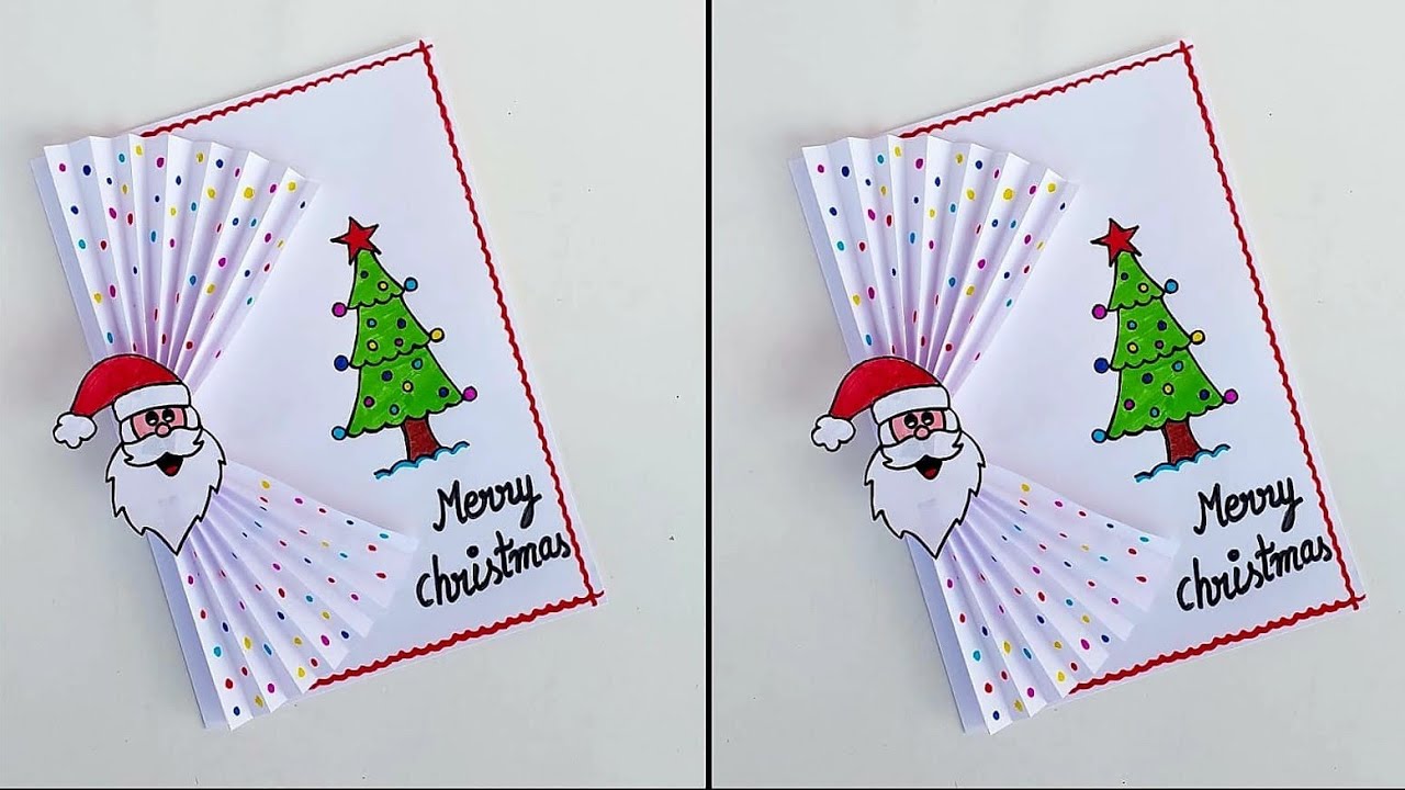 Easy & Beautiful white paper Christmas Card making|DIY Greeting Card ...