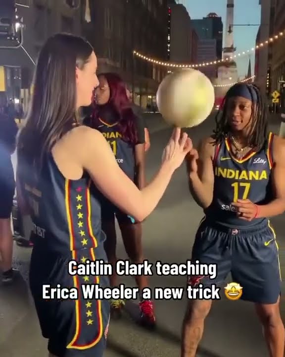 Caitlin Clark teaching Erica Wheeler a new trick 🤩 #shorts - YouTube