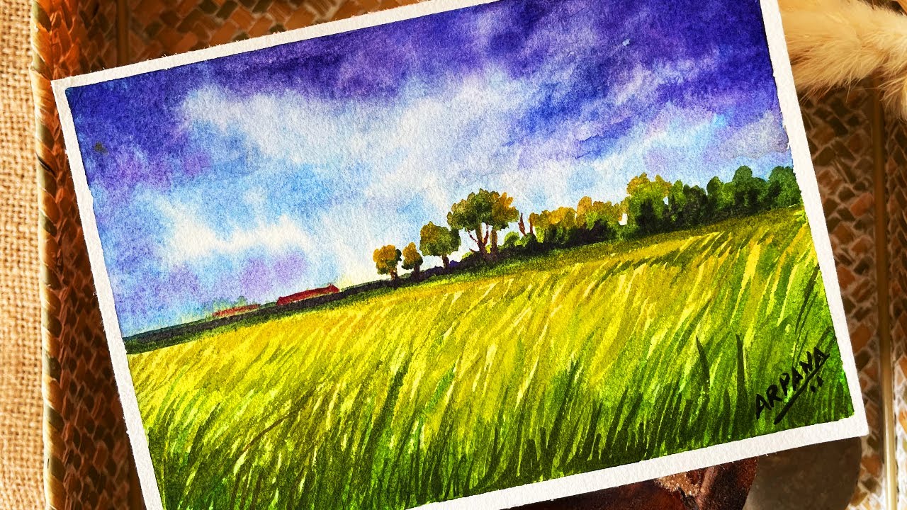 Easy Watercolor Landscape Painting Tutorial - YouTube
