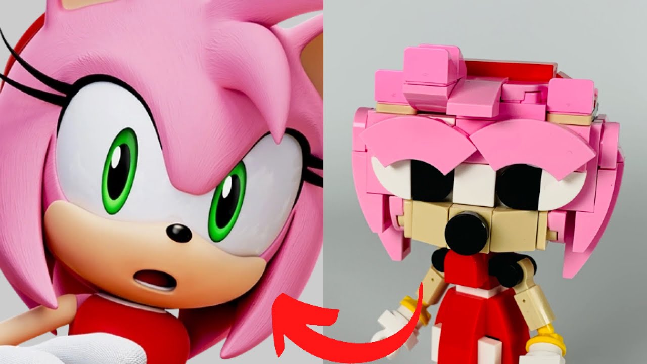 Amy Rose: LEGO brick built figure - YouTube