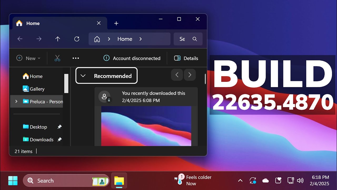 New Windows 11 Build 22635.4870 - New File Explorer Feature, Customize Lock Screen Widgets (Beta ...