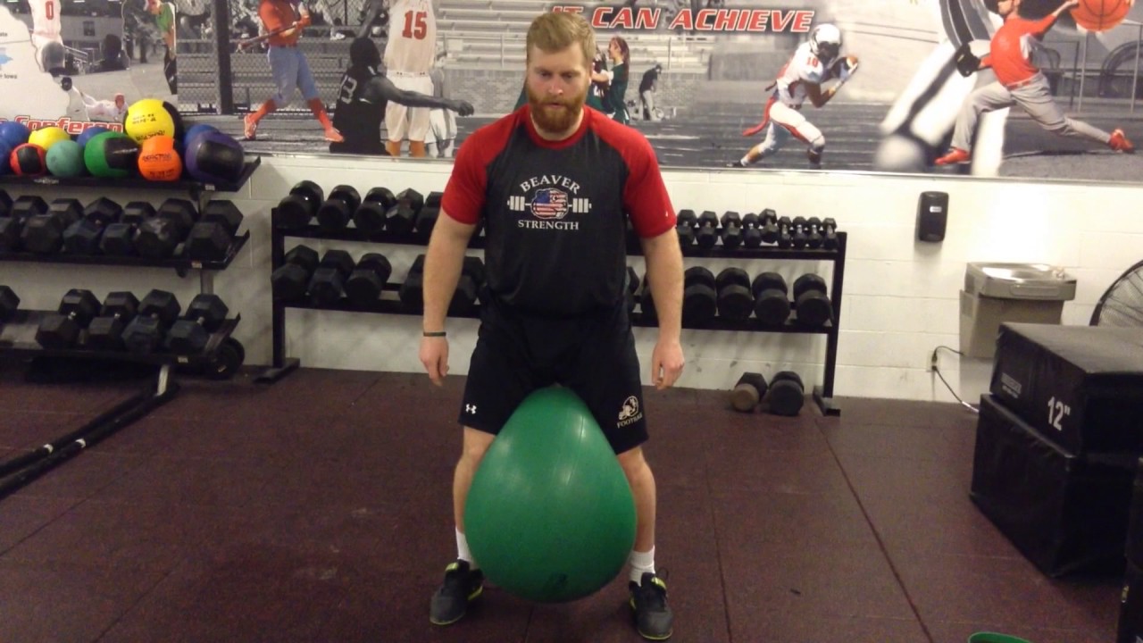 Stability Ball Groin Squeeze - YouTube