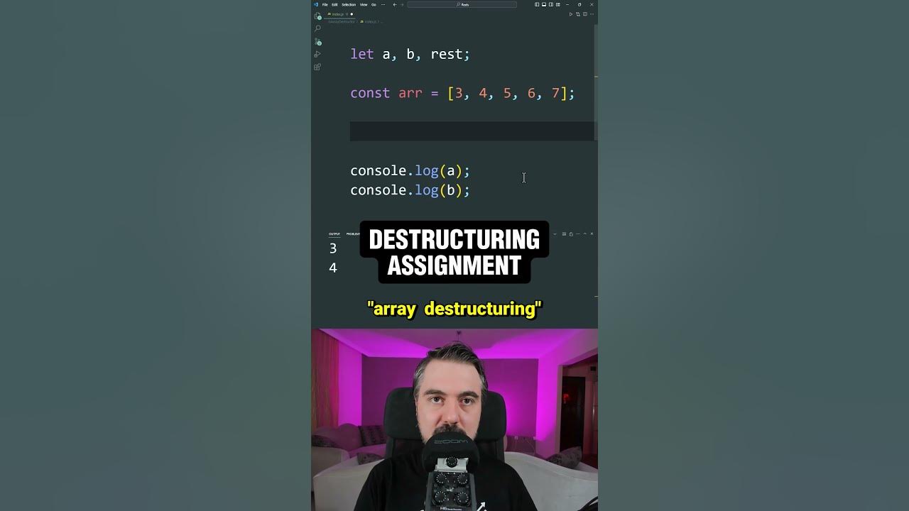 Javascript Destructuring And Rest Operator Youtube