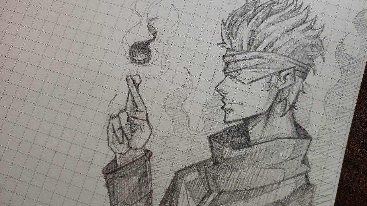 speed drawing// GOJO from jujutsu kaisen #pencildrawing #jujutsukaisen ...