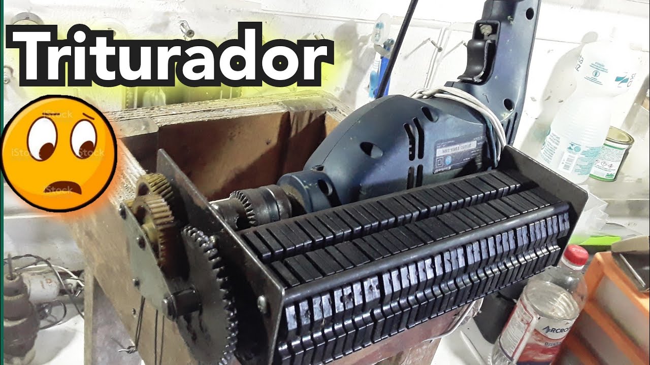 triturador de papel com motor de furadeira/ Adaptando uma furadeira na ...