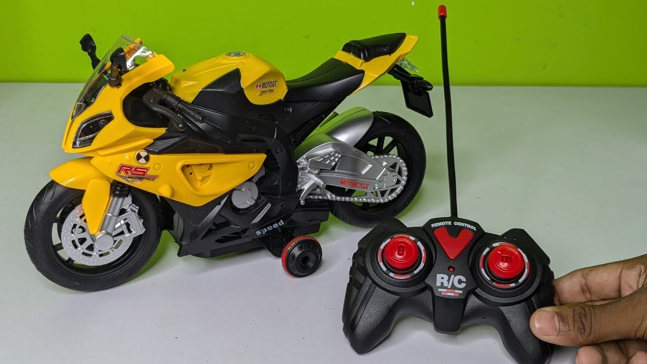 RC Moto 1:20 remote control model bike unboxing and testing - YouTube