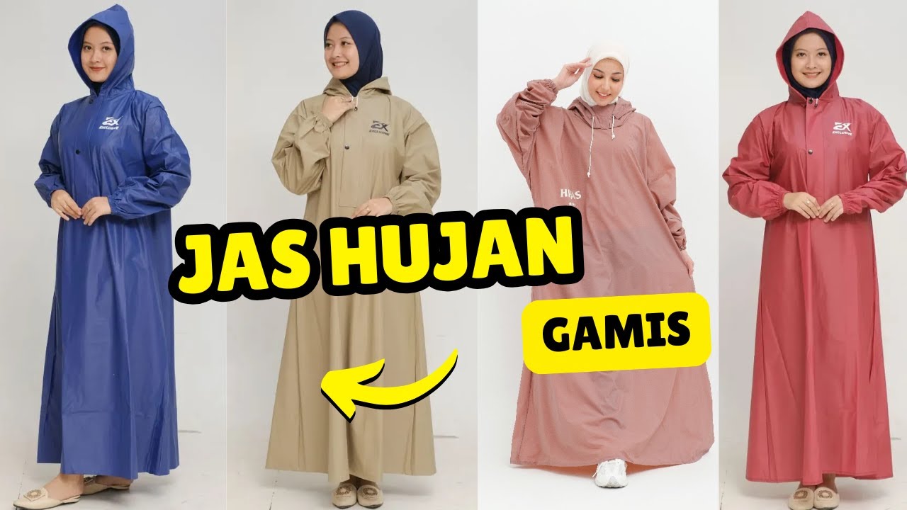 ANTI REMBES! 5 JAS HUJAN Wanita Model GAMIS Murah TERBAIK! - YouTube