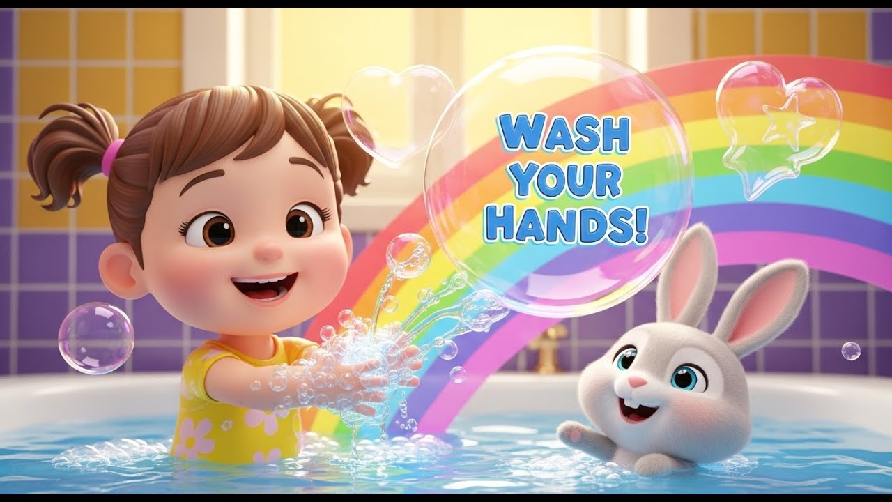 🎵 Wash Your Hands Song for Kids 👶 | Fun Hygiene Song (Row Row Row Your ...