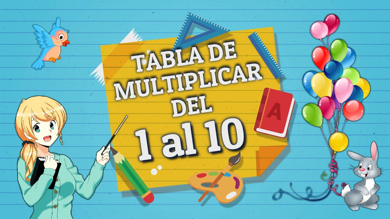 TABLAS DE MULTIPLICAR DEL 1 al 10 - YouTube