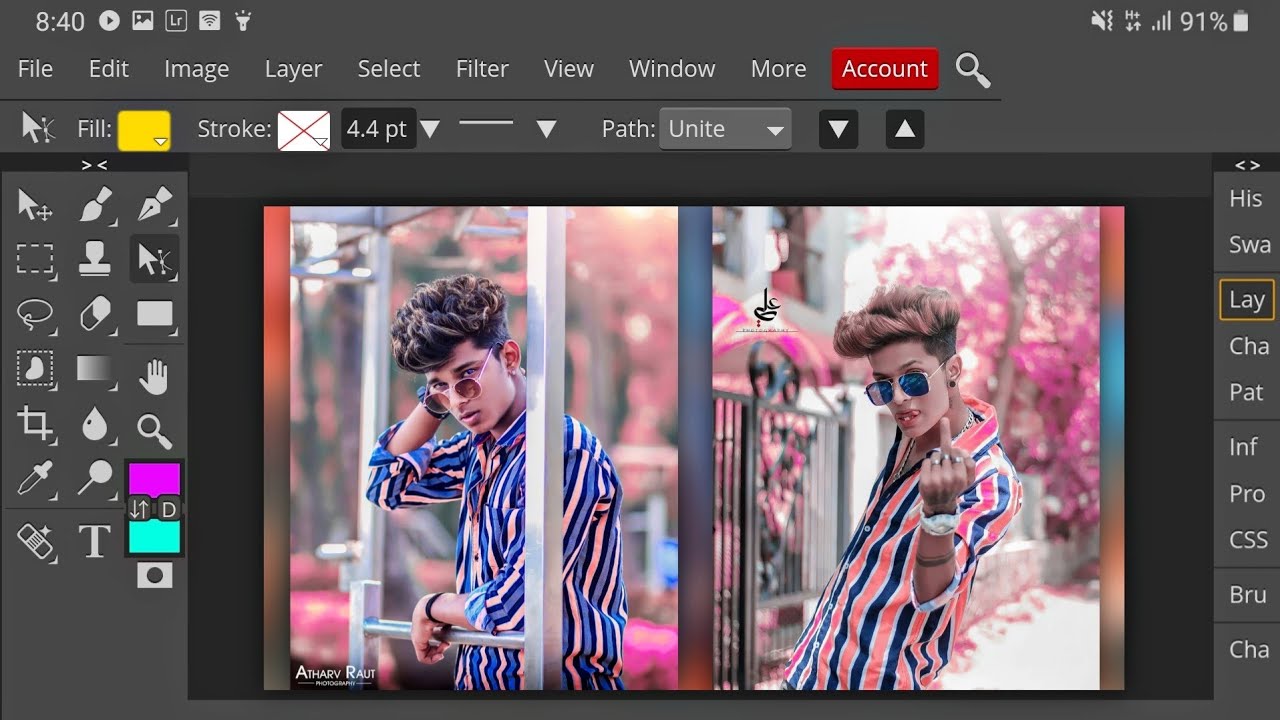 Photopea Editing Mobile📱 Atharv Raut Pink Tone Photo Editing By ...