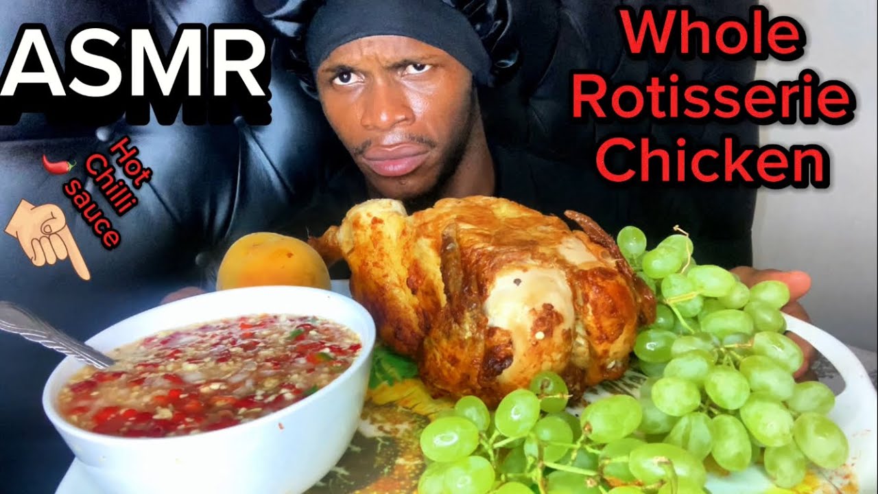 ASMR Whole Rotisserie Chicken & Hot Chilli 🌶️ Sauce MUKBANG - YouTube