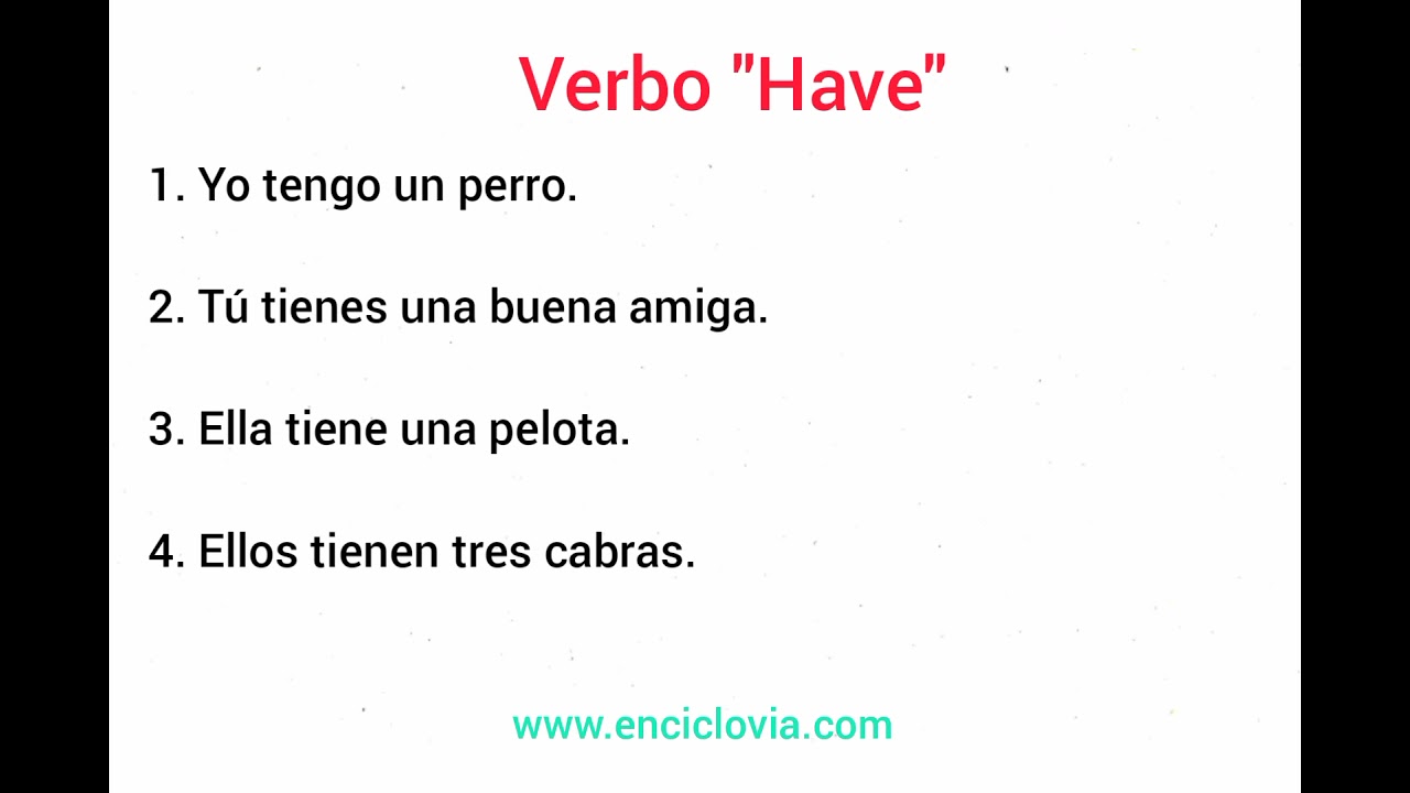 Ejemplos con el Verbo TO HAVE en inglés y español - YouTube