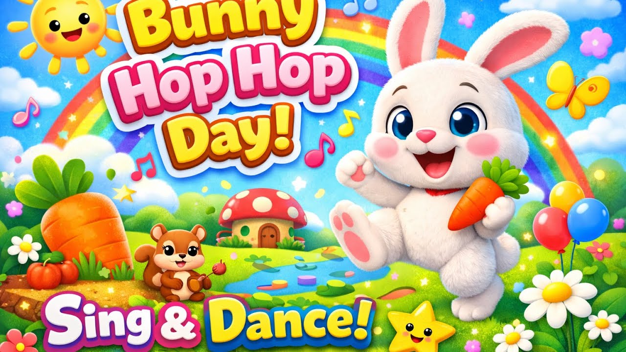 Bunny Hop Hop Day 🐰 | Fun Bunny Song for Kids | Nursery Rhymes & Kids ...