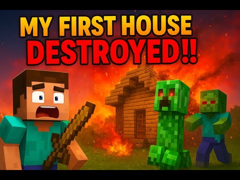 I Built My First House In Minecraft... Then Mobs DESTROYED It! - YouTube