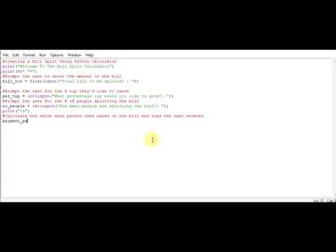 Creating a Bill Split Using Python Calculator - YouTube