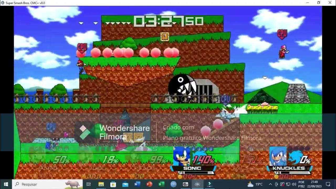 super smash bros cmc v8- time mario vs time sonic - YouTube