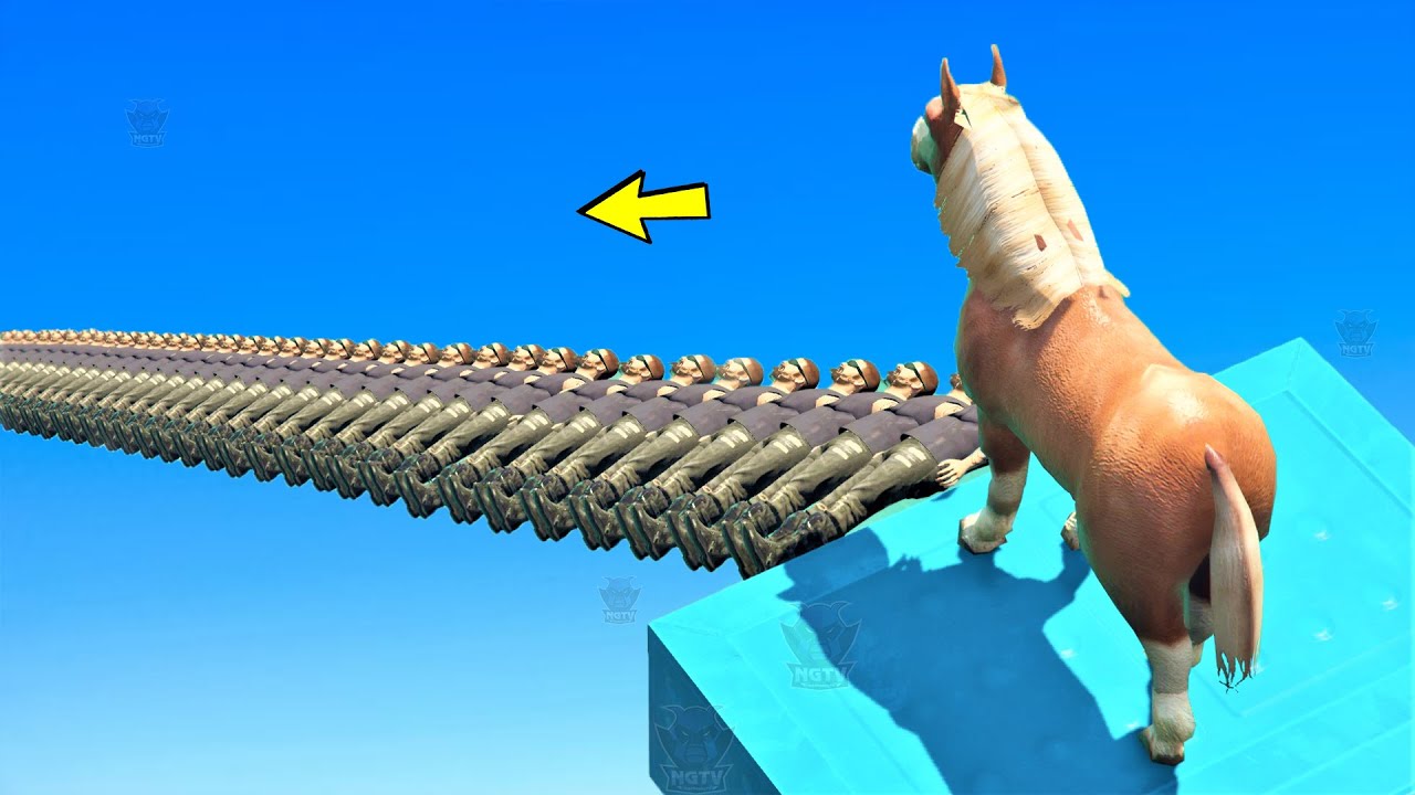 قراند 5 : باركور حصان منحدر بشري 🐸 GTA 5 - horse parkour human ramp ...