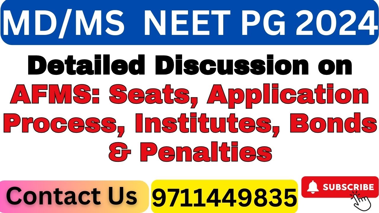 Neet PG 2024: Detailed Discussion on AFMS: Seats, Application Process ...