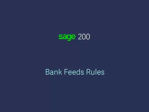Bank Feeds Rules - YouTube