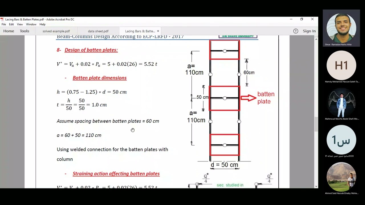 CES342 | Section 8 - Design of lacing bars and batten plates - YouTube