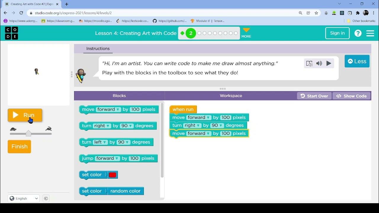 L4-2 |Code.org | Express-2021 | Lesson 4: Creating Art with Code | level 2 - YouTube