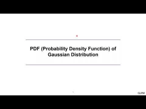 가우시안 분포의 pdf (probability density function), - YouTube